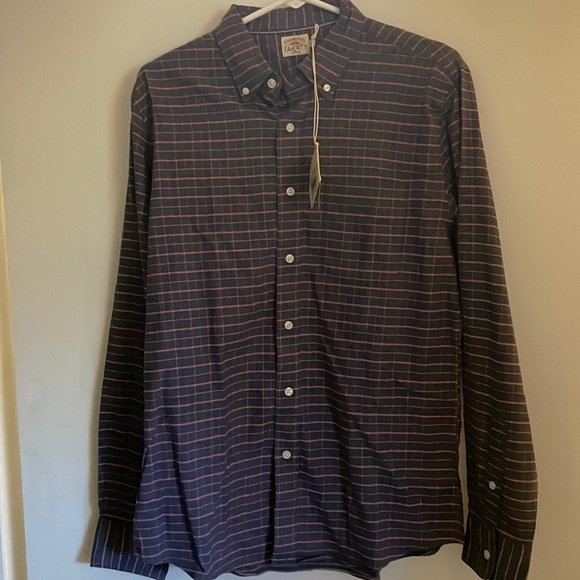 Faherty | Shirts | Faherty Mens Mediumstretch Oxford Blue Red Hayes ...